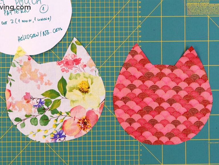 DIY Cat Zipper Pouch | Cat Zipper Pouch Sewing Pattern ⋆ Hello Sewing