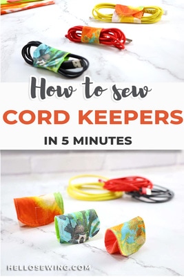 DIY Fabric Cord Keeper - Cord Wrap Template In 3 Sizes ⋆ Hello Sewing
