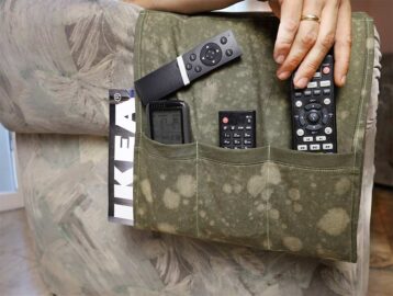 DIY Fabric Remote Control Holder - How To Sew An Armchair Caddy With 4 ...
