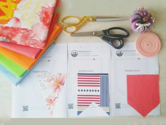 How To Make Bunting | FREE Bunting Banner Template And VIDEO ⋆ Hello Sewing