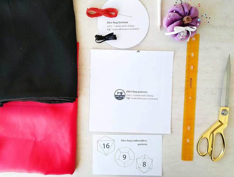 Free DIY Dice Bag Pattern And Video Tutorial (It's Reversible!) ⋆ Hello ...