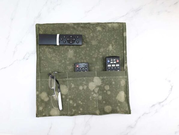 DIY Fabric Remote Control Holder - How To Sew An Armchair Caddy With 4 ...