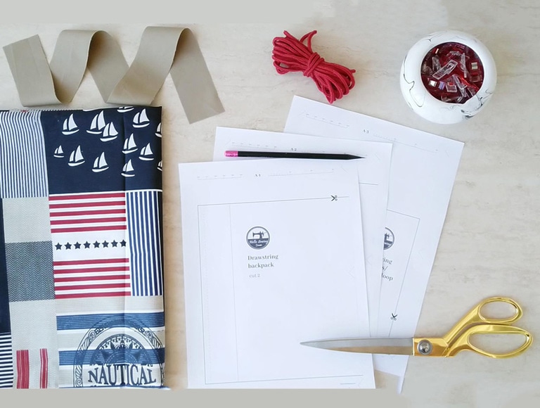 DIY Drawstring Backpack [FREE Pattern And VIDEO Tutorial] ⋆ Hello Sewing