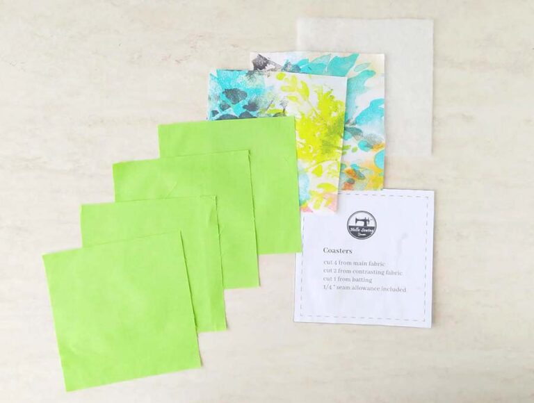 DIY Fabric Coasters With FREE Sewing Pattern And VIDEO ⋆ Hello Sewing