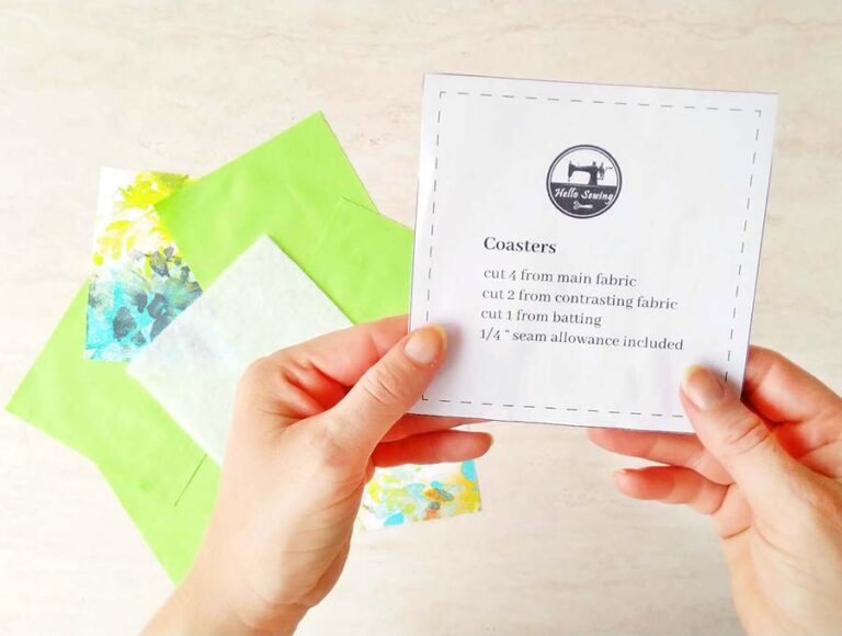 DIY Fabric Coasters With FREE Sewing Pattern And VIDEO ⋆ Hello Sewing