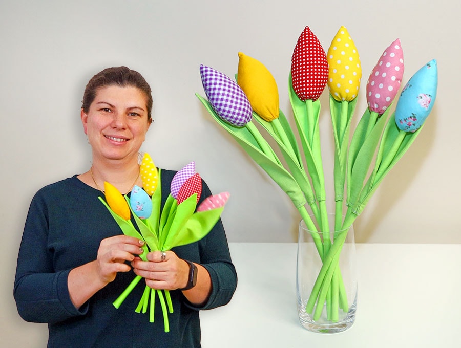 DIY Fabric Tulips // Fabric Tulip Sewing Pattern [VIDEO] ⋆ Hello Sewing