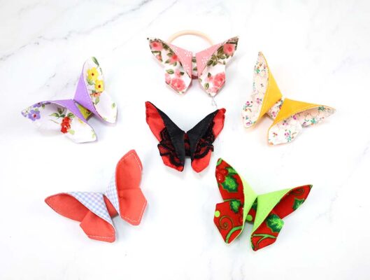 How To Make Fabric Butterflies In Minutes / Origami Fabric Tutorial ⋆ ...