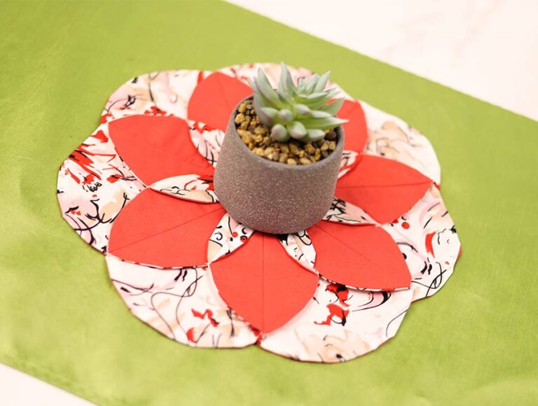 DIY Folded Flower Table Topper Mug Rug Centerpiece Or Placemat diy-folded-flower-table-topper-mug-rug-centerpiece-or-placemat