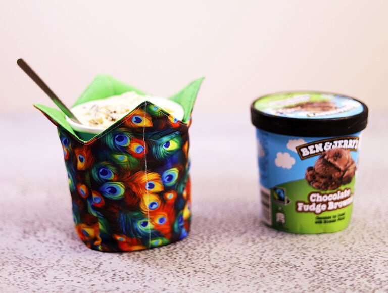 DIY Pint Ice Cream Cozy With Sewing Pattern ⋆ Hello Sewing
