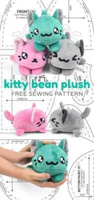 30+ Free Stuffed Cat Sewing Patterns - Adorable Plushies ⋆ Hello Sewing