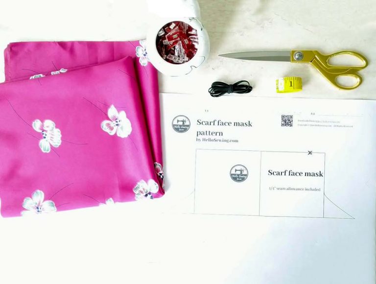 DIY Scarf Face Mask Free Sewing Pattern ⋆ Hello Sewing