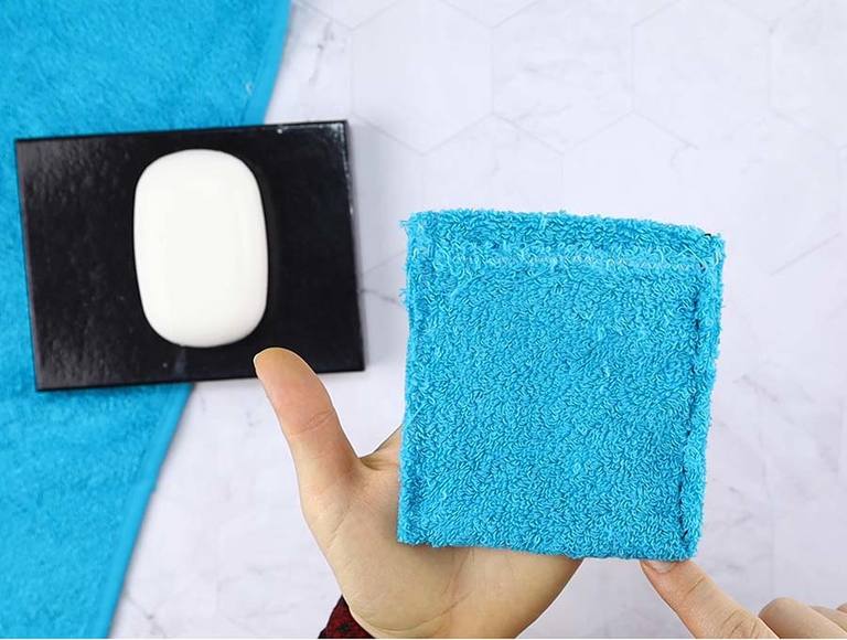 DIY Soap Saver Pouch Out Of Washcloth (VIDEO) ⋆ Hello Sewing