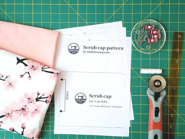 DIY Surgical Scrub Cap Free Sewing Pattern ⋆ Hello Sewing