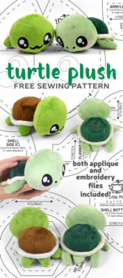 Turtle Stuffed Animal Patterns ⋆ Hello Sewing